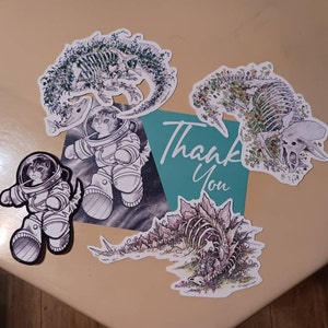 Prehistoric Bones Sticker Pack mosasaurus, Plesiosaurus, Swordfish Set ...