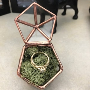 Glass Geometric Wedding Ring Box Valentine's Day Gift for - Etsy