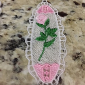 FSL Floral Bookmark Machine Embroidery Design Ornament Free Standing ...