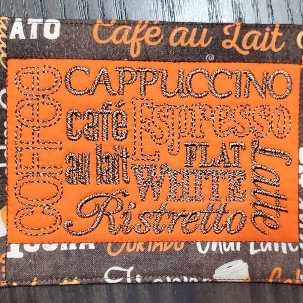 Coffee Mug Rug in the Hoop Machine Embroidery Design - Etsy