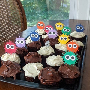 Quarantine Birthday Party Cupcake Toppers Germ Virus Theme Party ...
