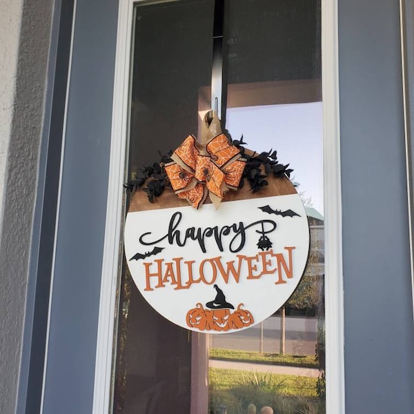 Halloween Door Hanger | Halloween Wreath | Happy Halloween Front Door ...