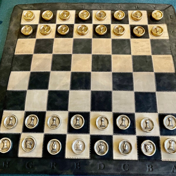 Heavy Metal Chess+checkers Pieces in Storage Box +felt Bag - Most ...