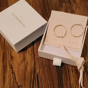 14k Yellow Gold Hoop Earrings Hollow Italian Gold Earrings Chunky Hoops ...