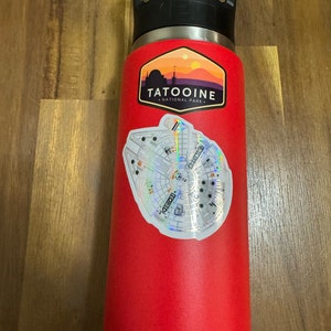 Millennium Falcon Holographic Sticker/ Star Wars Disney Laptop Stickers ...