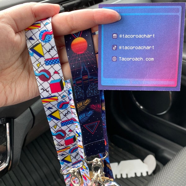 Retro Memphis Design 80's 90's Geometric Inspired Lanyard W/ Lobster ...