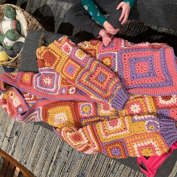 Crochet PATTERN Square Scramble Sweater Crochet Pattern for Granny ...