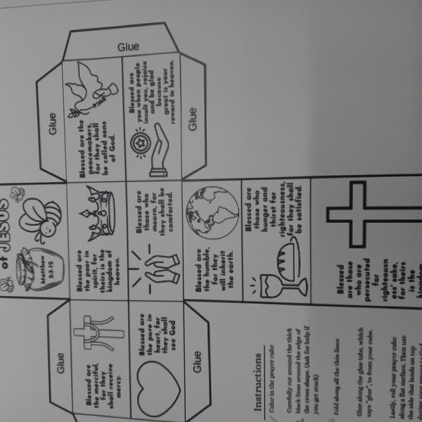 Beatitudes Coloring Cube, Printable Bible Verse Activity, Watercolor ...