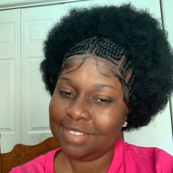 8 Inches Human Hair Sister Locks Frontal.0.2cm Front Lace Small Loc ...