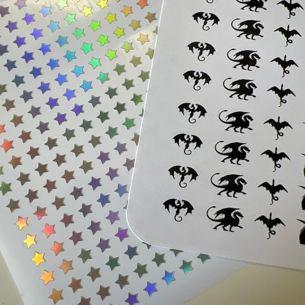 4mm Holographic Star Stickers, Tiny Stars Stickers, Vinyl Holo Stickers ...