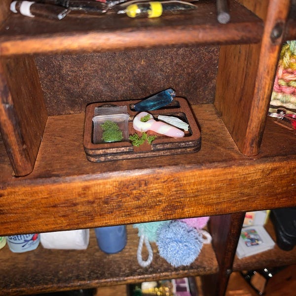 DIY KIT Miniature Fairy Witch Desk Dollhouse Apothecary Desk Miniature ...