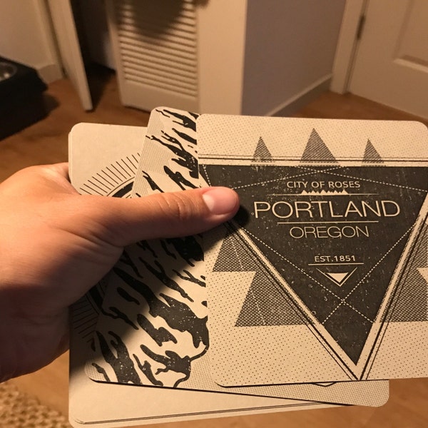 5 Hipster Portland Postcards Set, PDX, Retro Fonts, Holiday - Etsy