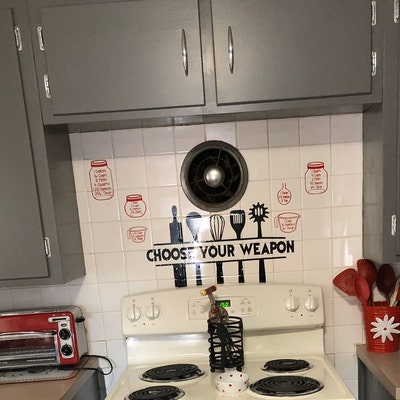 Kitchen Tools Choose Your Weapon Wall Sticker Decal, Kitchen Wall Decal ...