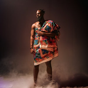 Northern Ghana Kente/fugu/ Batakari Fabric/embroidered Split Neckline ...