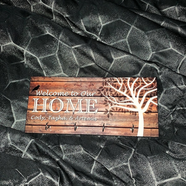 Key Holder for Wall, Wedding Gift, Welcome to Our Home, Anniversary ...