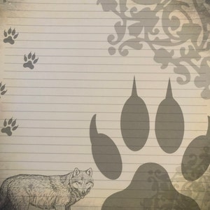 Wolf Forest Writing Paper Set Wolf Stationery Paper Letter Paper Forest ...