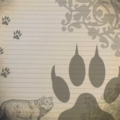 Wolf Forest Writing Paper Set Wolf Stationery Paper Letter Paper Forest ...