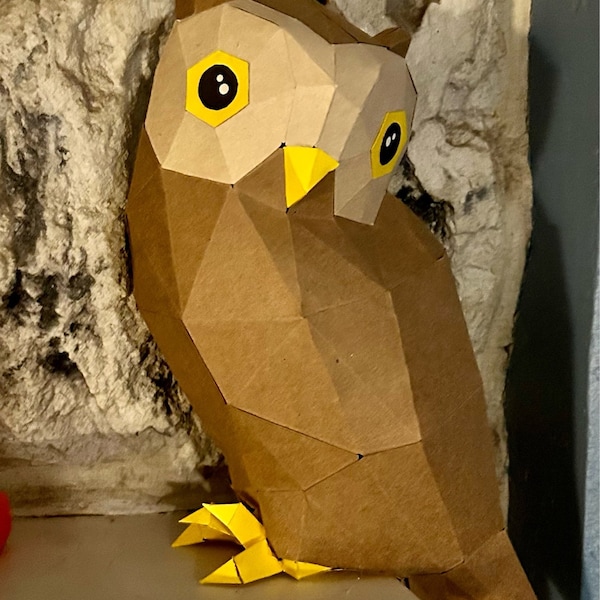 Papercraft Owl PDF, SVG for Cricut Projects - Papercraft 3D Owl Decor ...