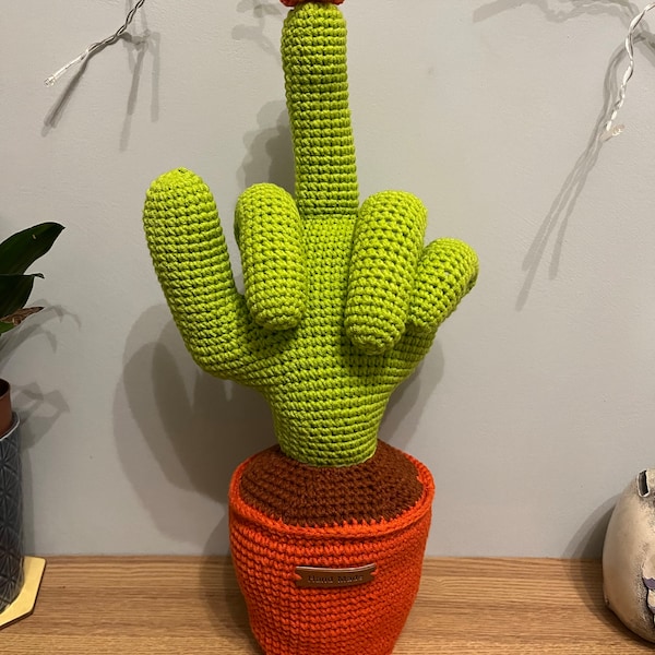 Middle Finger Cactus Crochet Pattern: Funny Amigurumi (PDF) - Etsy