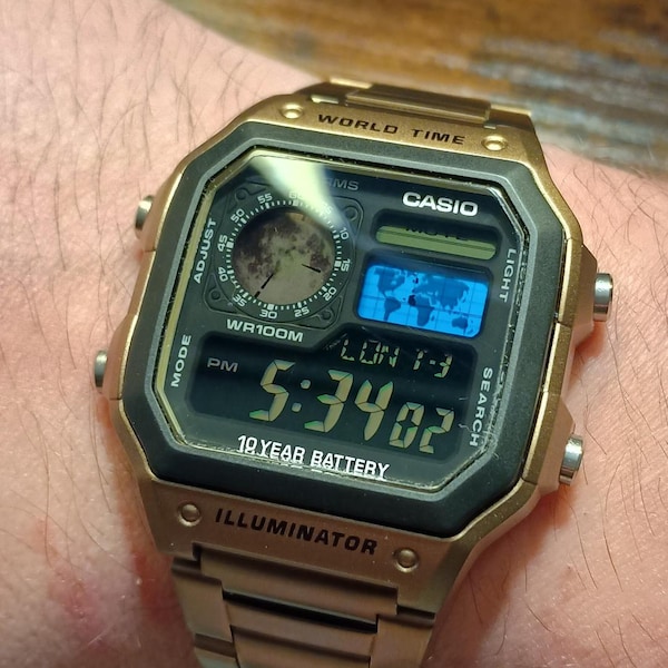 Modified Watch Based on Casio AE-1200 "full Moonshine" Bronze Color ...