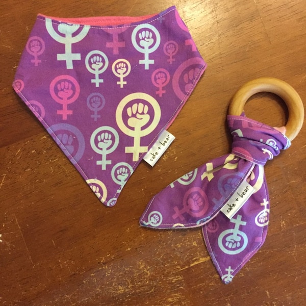 Purple Feminism Fabric - Feminist Symbol in Purple by Spacefem - Womens ...