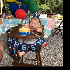 Boy's Name Banner Banner in Light and Navy Blue Embossed - Etsy