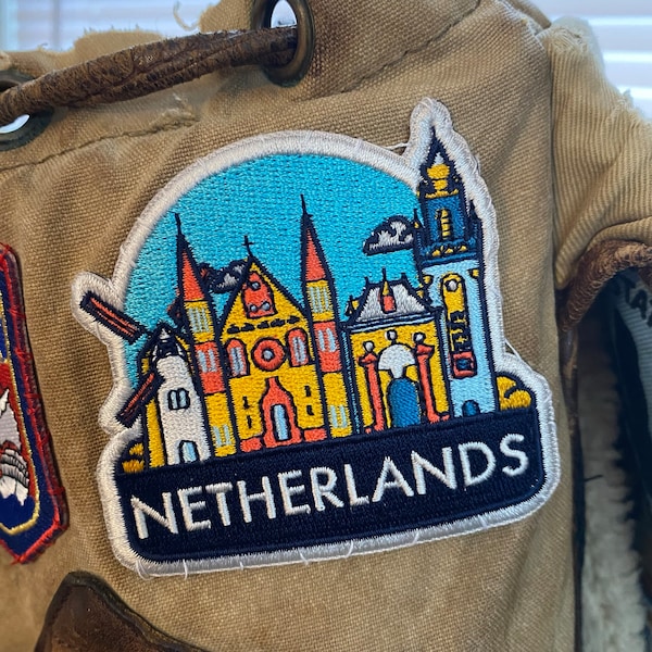 The Netherlands Travel Patch Embroidered Iron on Sew on Badge Souvenir ...