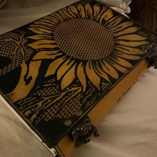 Handmade Leather Journal Evil Eye in Rhombus, Snakes| 200 Pages | Brass ...