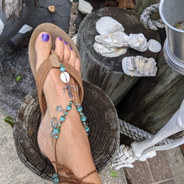 Elizabeth Barefoot Sandals Beach Wedding Soleless Sandals Bridal ...