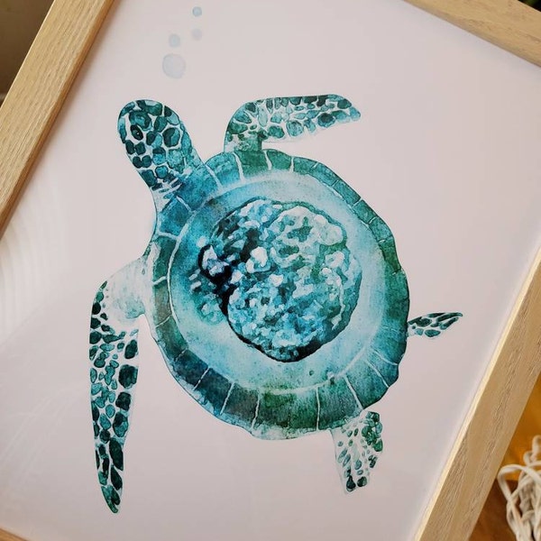 Custom Embryo Sea Turtle Wall Art Ocean Nursery Decor - Under the Sea ...