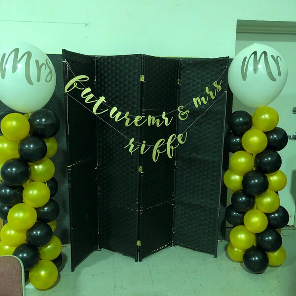 Custom Banner, Personalized Banner, Two Lines for Long Text, Gold ...