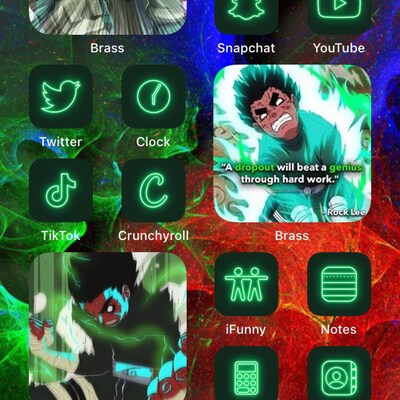 Green Neon App Icons, Neon Aesthetic Ios 14 Icons, iPhone Icon Pack ...