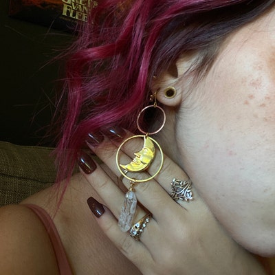 One Magic Moment Crystal Quartz Moon Magical Goddess Hippie Celestial Boho Witchy Earthy Magic ...