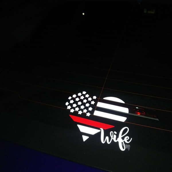 Fire Wife Decal, Thin Red Line Wife, Thin Red Line Gift, Thin Red Line ...