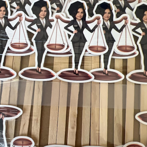 Law School Grad Cupcake Toppers Attorney Custom Face With Scales of ...