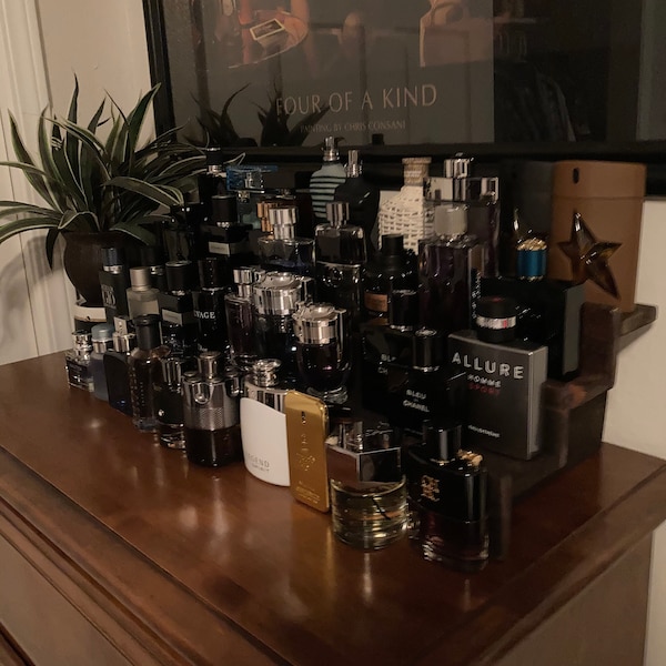 Cologne Bottle Wood Shelf- Perfume Bottle Organizer- Organize Cologne ...