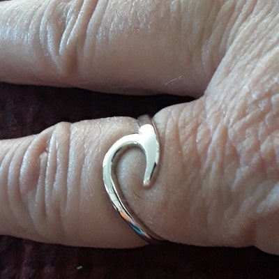 Unique Wave Ring Sterling Silver, Womens Oceans Wave Ring, Trendy Ocean Sea Wave Ring Silver ...