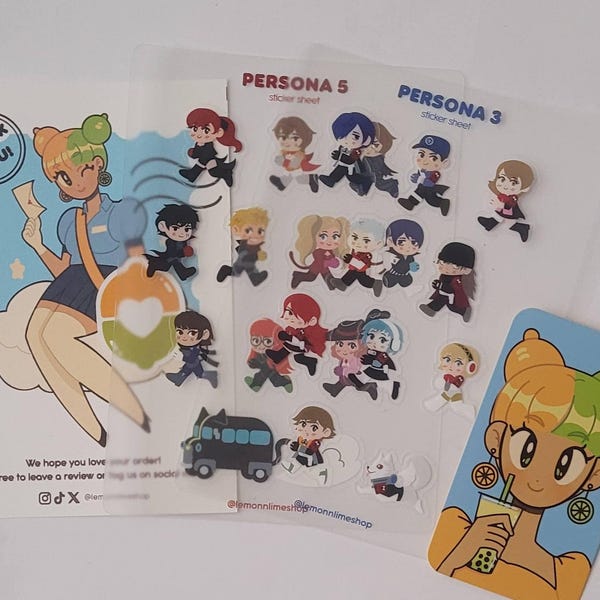 Persona Sticker Sheets| Persona 4 Golden | Persona 5 Royal | Persona 3 ...