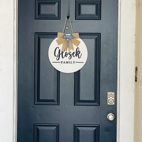 Personalized Family Door Sign, Last Name Sign, Custom Wooden Welcome ...
