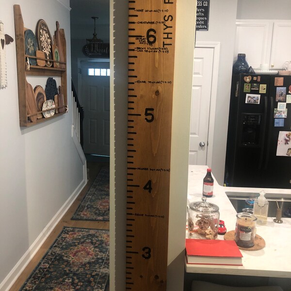 Hand Routed Knotty Pine Growth Chart Ruler Kids Height Chart Engraved ...