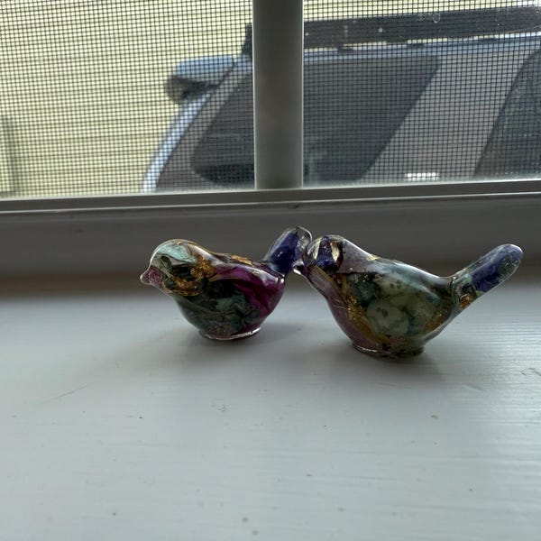 Custom Made Bird Made With Your Dried Flowers, Songbird Keepsake, Bird ...