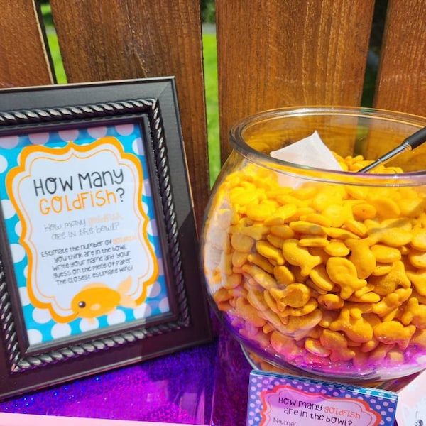 Goldfish Estimating Game, Guess How Many Goldfish Are in the Bowl, Kids ...