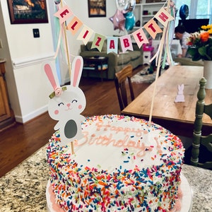 Bunny Cake Topper for Kids Birthday Bunny Birthday Cake - Etsy