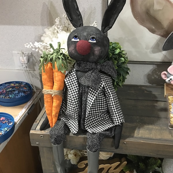 Rabbit Epattern-primitive Bunny Cloth Doll Craft Digital Download ...