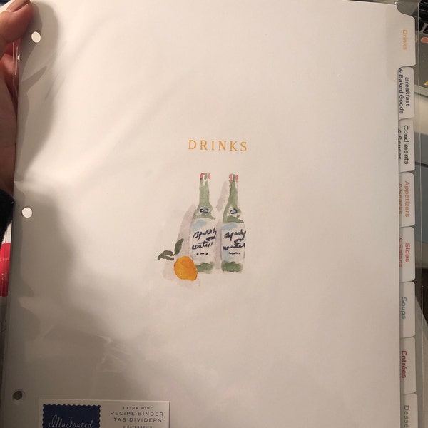 Tab Dividers for Recipe Binder - 8 Categories, Cute Tab Dividers, Fits ...