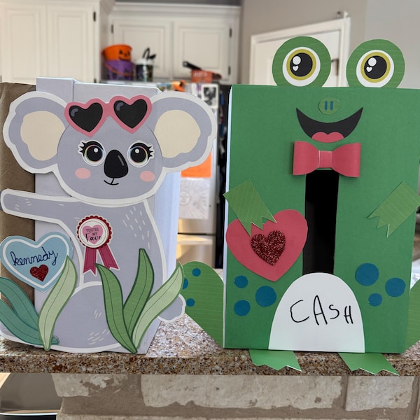 Frog Valentine Box Printable Decor Kit, Cute Animal Valentine's Mailbox ...