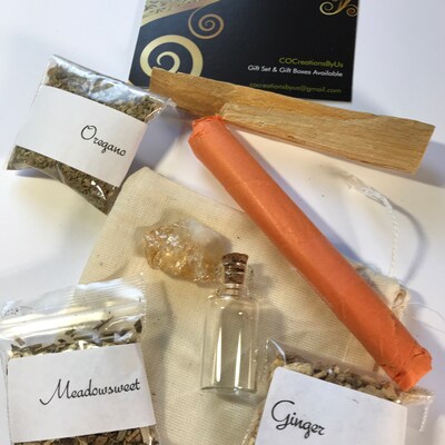 Good Vibes Positive Energy Spell Pouch Charm Kit, Spell Bottles, Candle ...