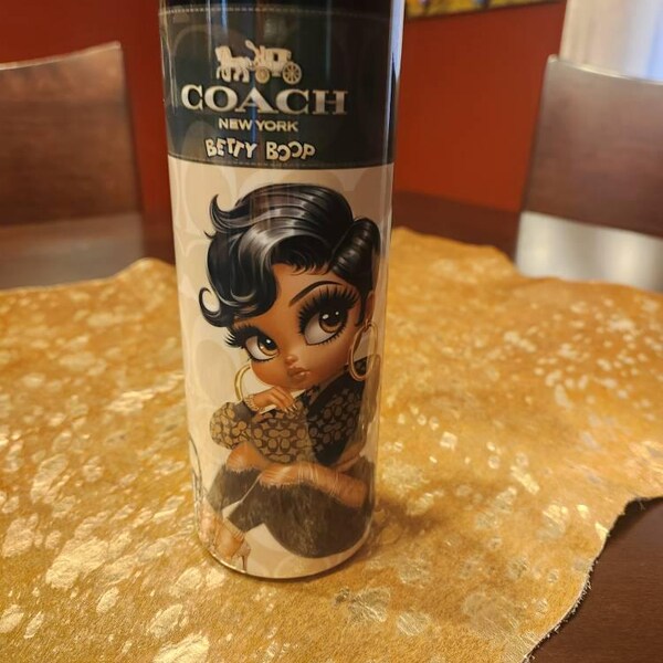 Baddie Brown Betty Boop Coach Theme Tumbler | Custom Made Tumbler Gift ...