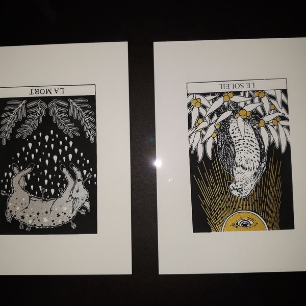 The Sun Black and Gold Tarot Screen Print - Etsy