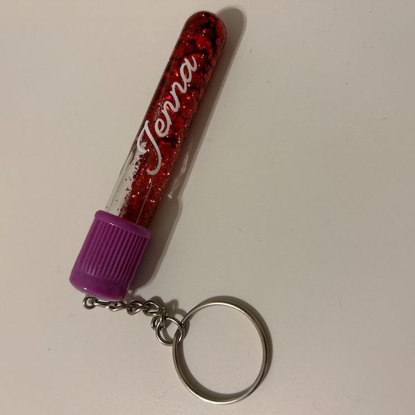 Custom Phlebotomist Blood Tube Keychain | Phleb Keychain | Personalized ...